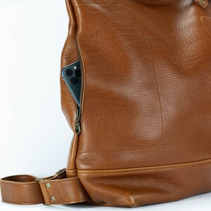 Brown Backpack in Leather Unisex, Work Simple Backpack Bag Everyday ...
