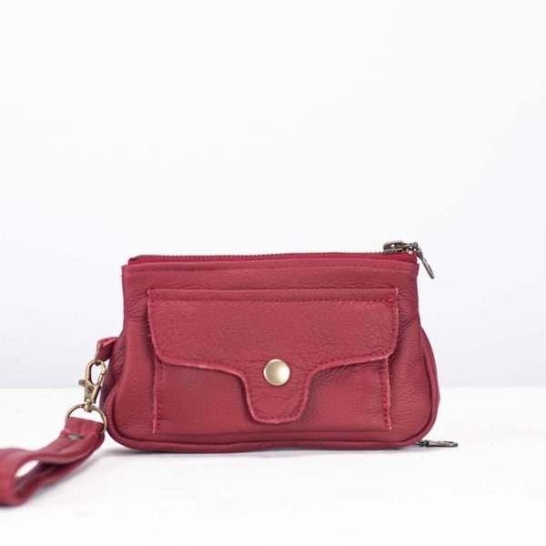 Red Leather Wallet - Etsy