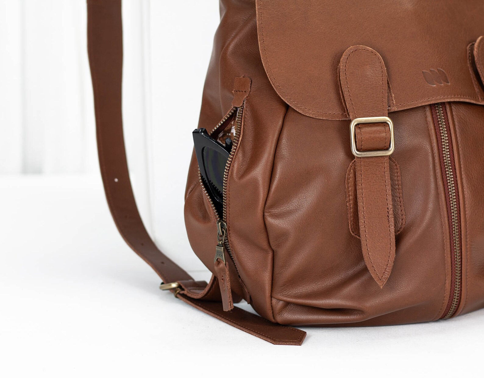 Leather Backpack in Spicy Brown for Women, Travel Backpack Pocket Bag ...