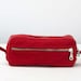 Pencils Case in Red Cotton Canvas Pencils Case, Makeup Bag Rectangular ...