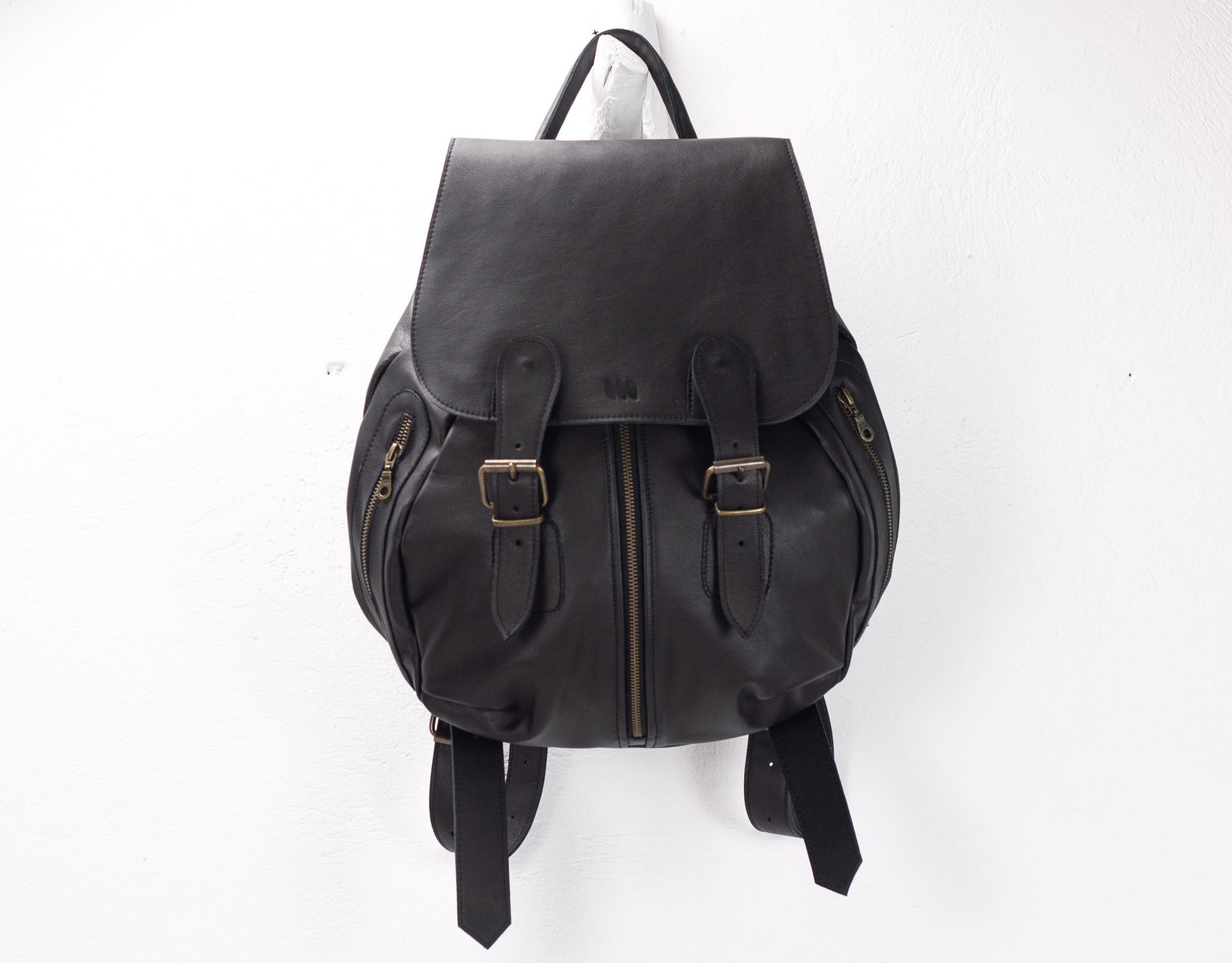 Black Leather Backpack Travel Backpack Back Bag Women Daypack - Etsy
