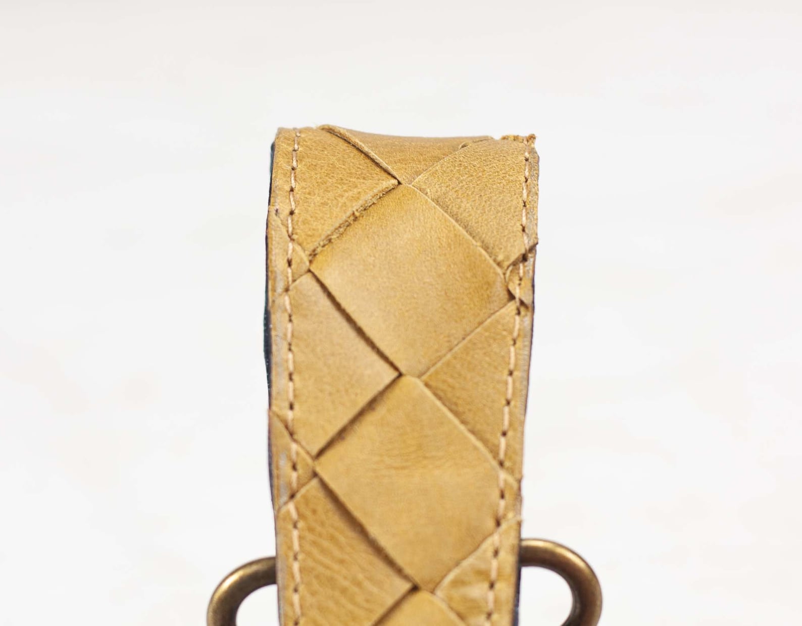 Mustard Yellow Leather Handwoven Key Fob Clip Keyring Loop - Etsy