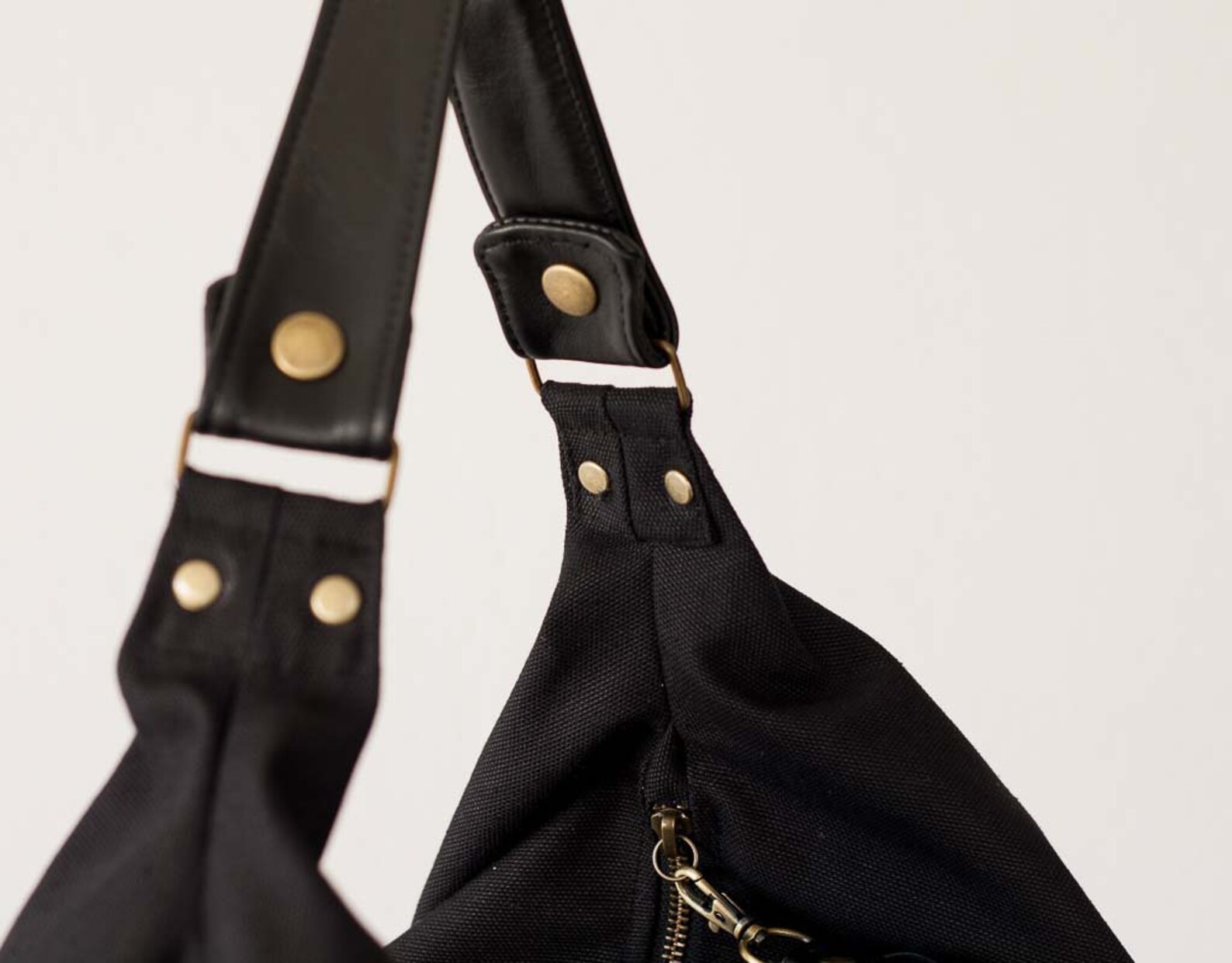 Black Canvas Bag Hobo Purse Everyday Bag Small Shoulder Bag - Etsy