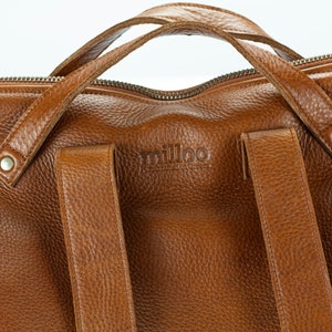 Brown Backpack in Leather Unisex, Work Simple Backpack Bag Everyday ...