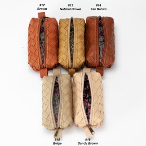 REC Mini Case - Hand Woven Leather Makeup Case, Braided Rectangular ...