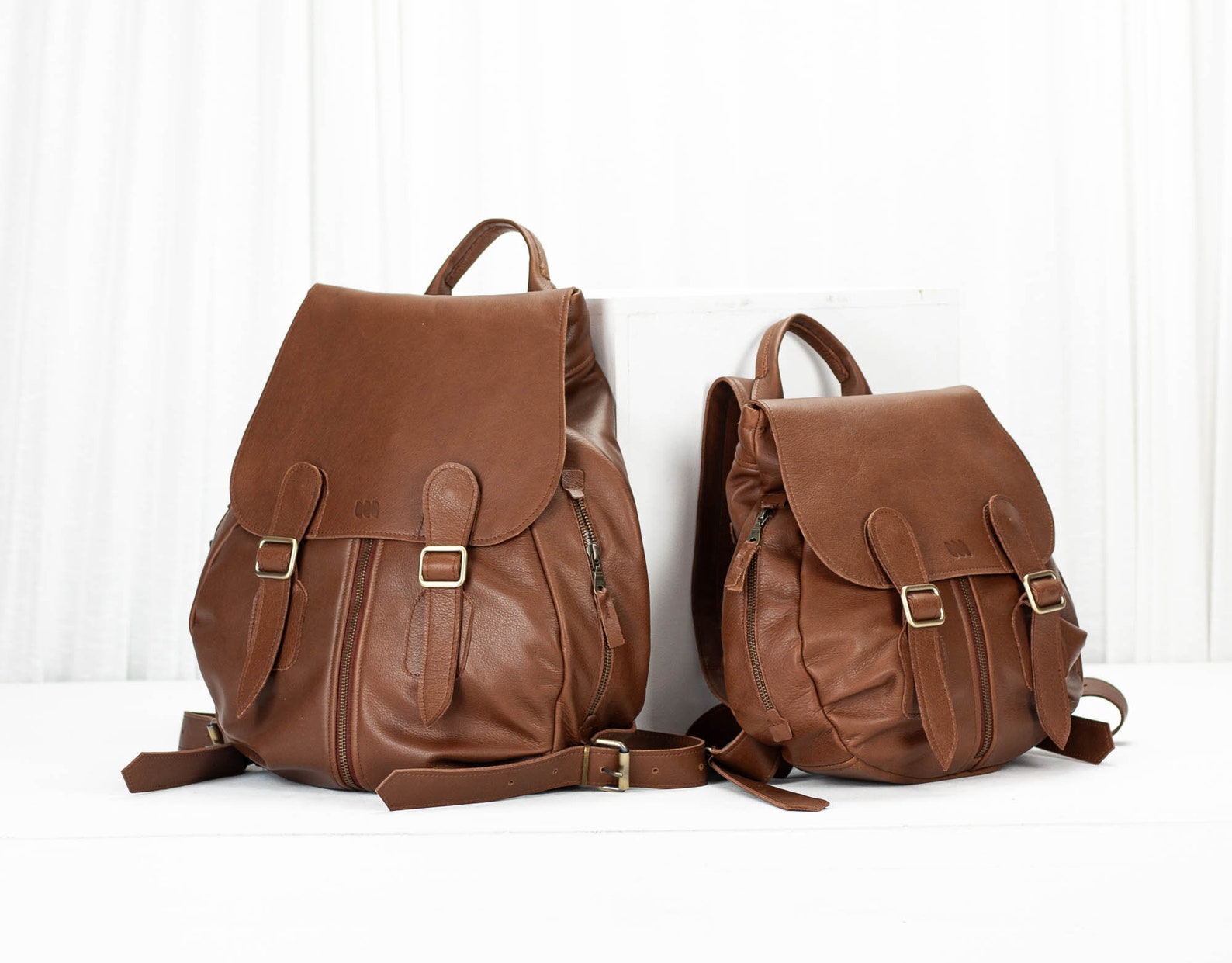 Leather Backpack in Spicy Brown for Women, Travel Backpack Pocket Bag ...