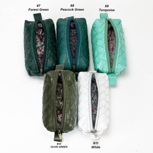 REC Mini Case - Hand Woven Leather Makeup Case, Braided Rectangular ...