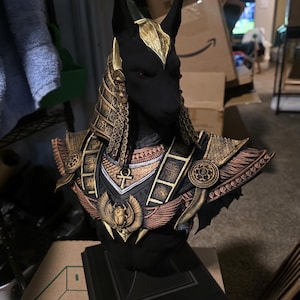 Large Metallic Dark Anubis Statue, Egyptian Deity Decor - Etsy