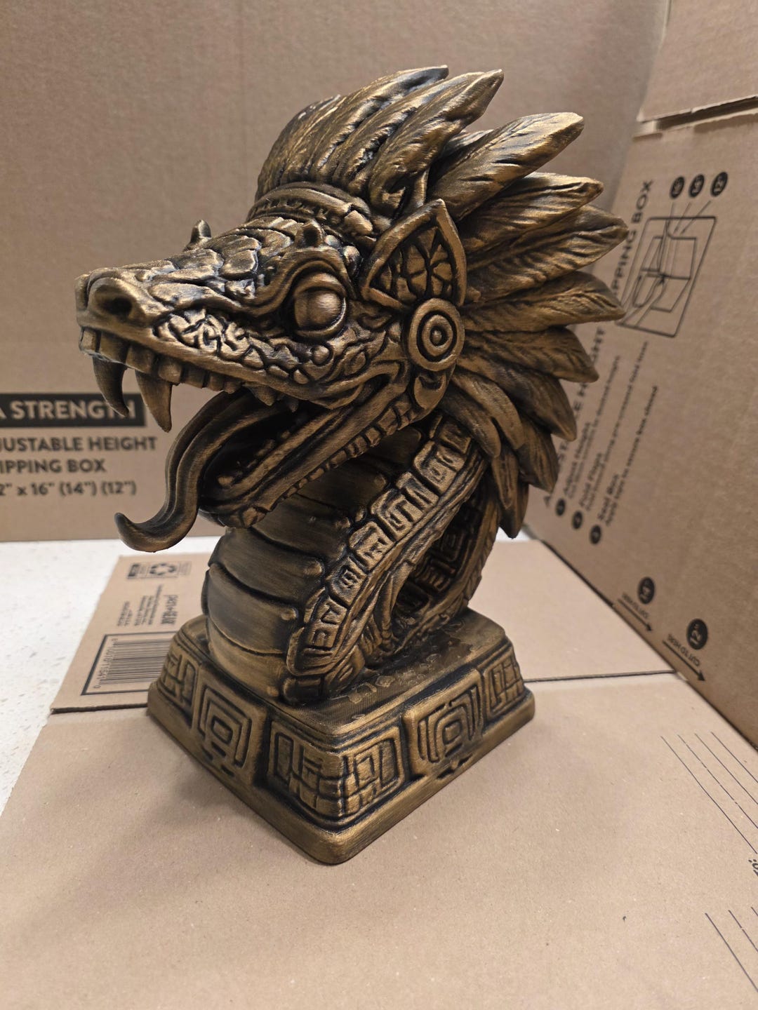 Aztec Serpent Large Statue "free Mini Statue With Purchase " - Etsy