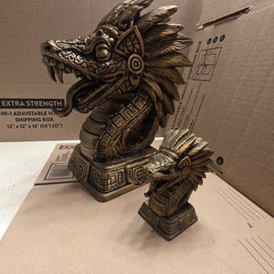 Aztec Serpent Large Statue "free Mini Statue With Purchase " - Etsy