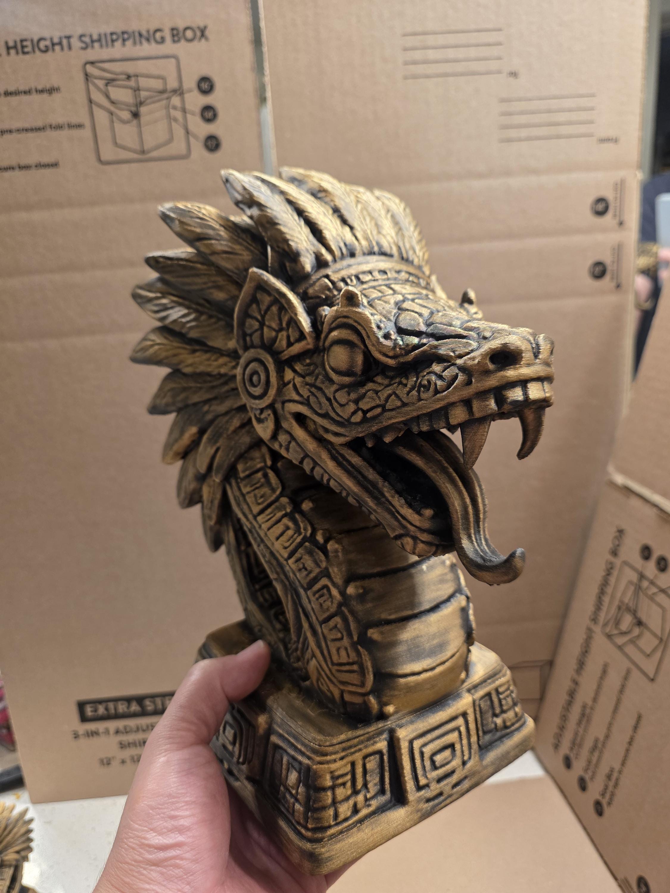 Aztec Serpent Large Statue "free Mini Statue With Purchase " - Etsy
