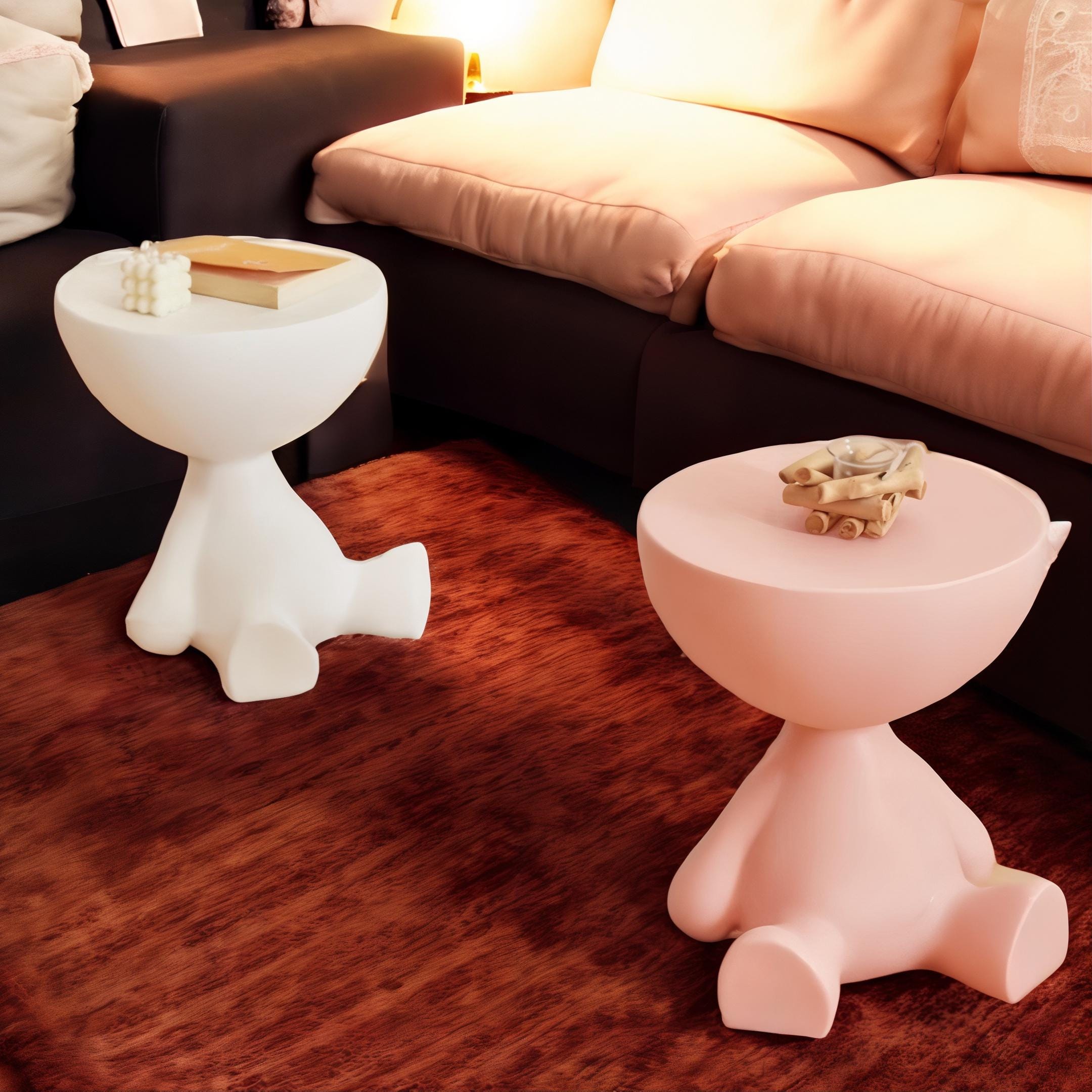 Nordic Plastic Sofa Side Table Corner Coffee Table Cute Furniture Cute ...