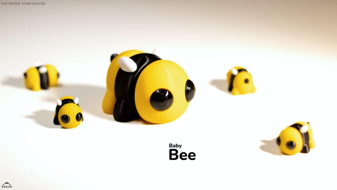 Baby Bee – Cute 3D Printed Bee Figurine – Kawaii Desk Buddy – Bee Gift ...