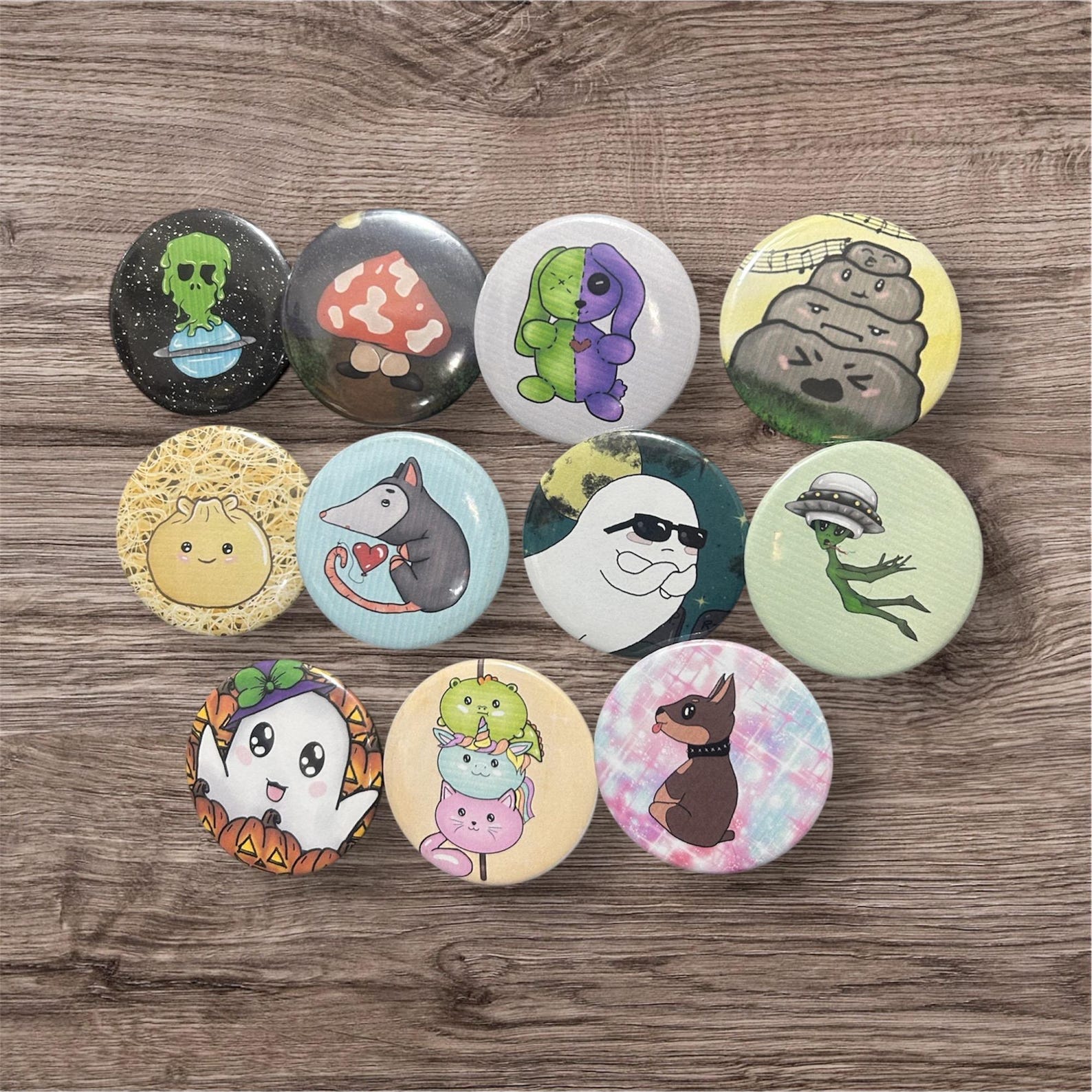 Button Pins, Kawaii Pins, Alt Button Pins, Soft Goth Button Pins ...