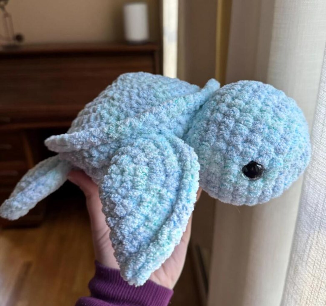 Turtle Crochet Pattern PDF, Amigurumi Sea Turtle Plushie, Big Turtle ...