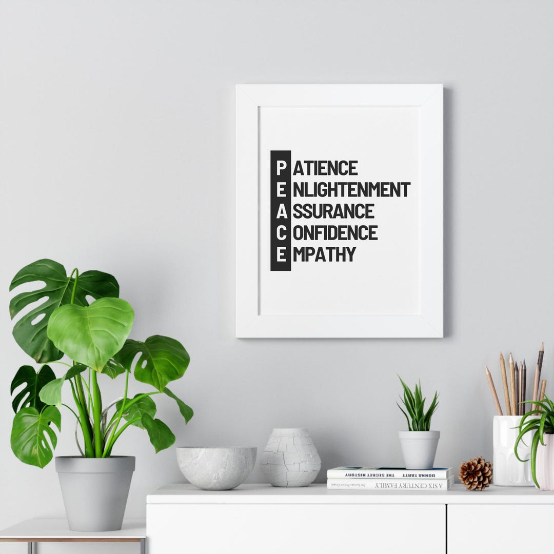 Vertical Poster, PEACE Motivational Acronym, Christmas Home Office ...
