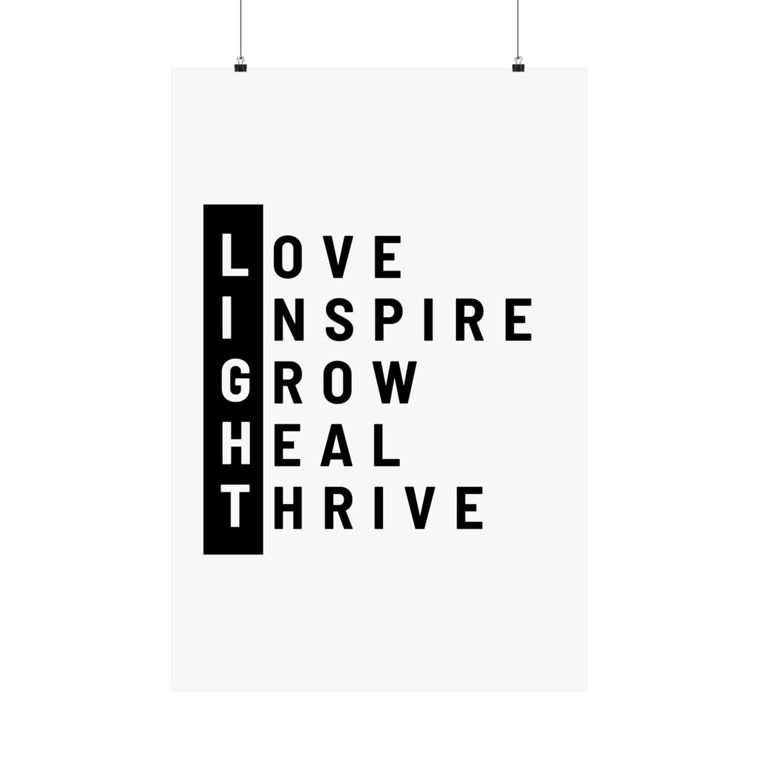 Motivational LIGHT Acronym Matte Vertical Poster, Christmas Office Home ...