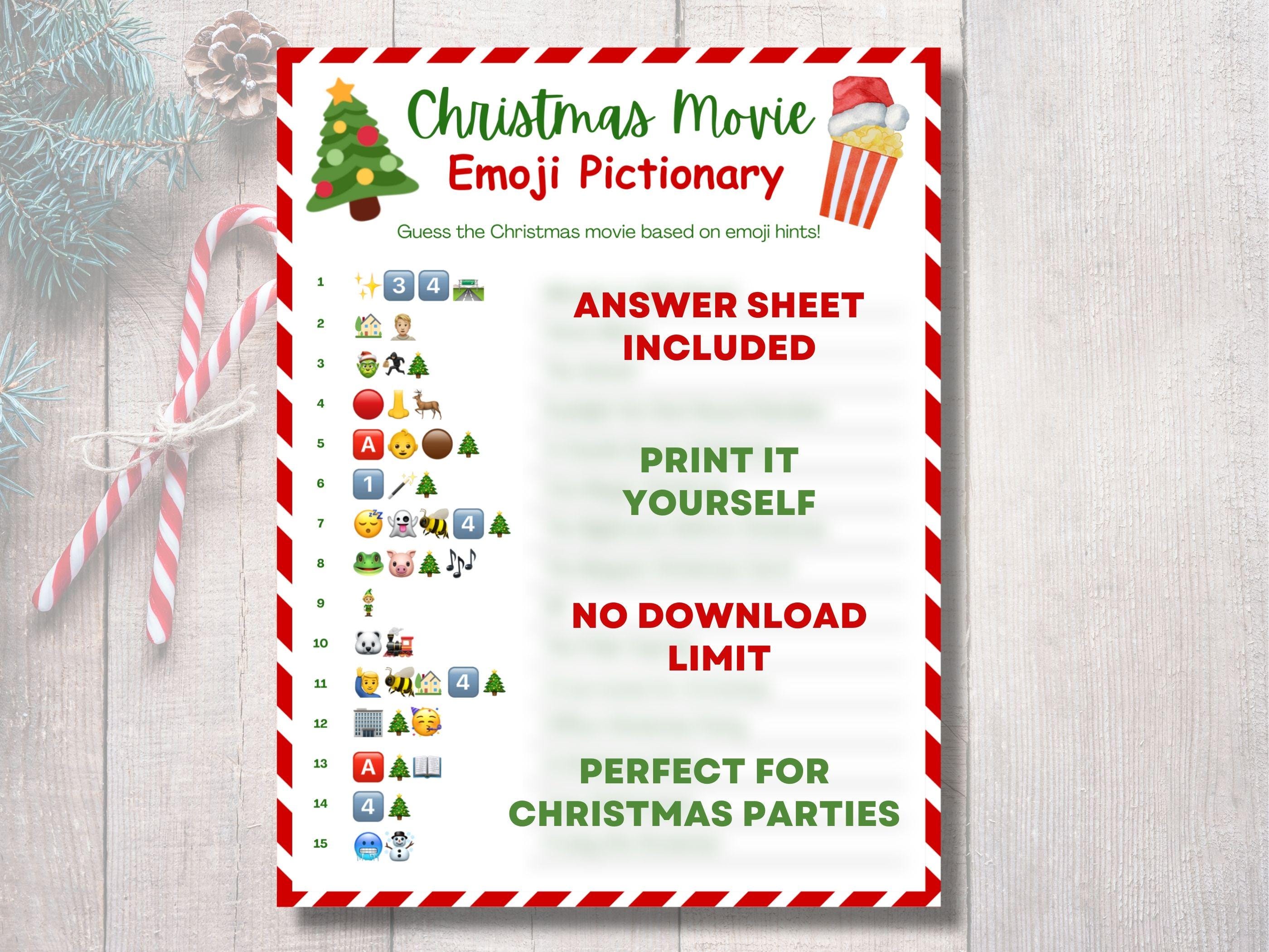 Christmas Movie Emoji Pictionary, Christmas Party Game for Family ...