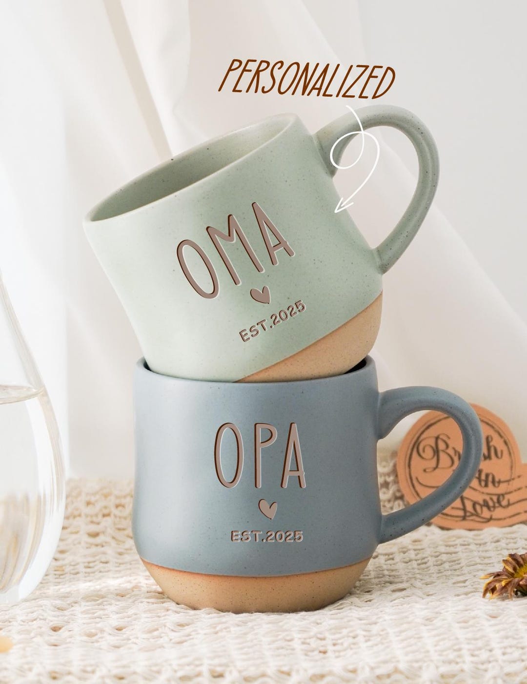 Personalized Oma and Opa Mug Set, Custom Grandpa Grandma Gift, Mothers Day Gift Idea,pregnancy ...