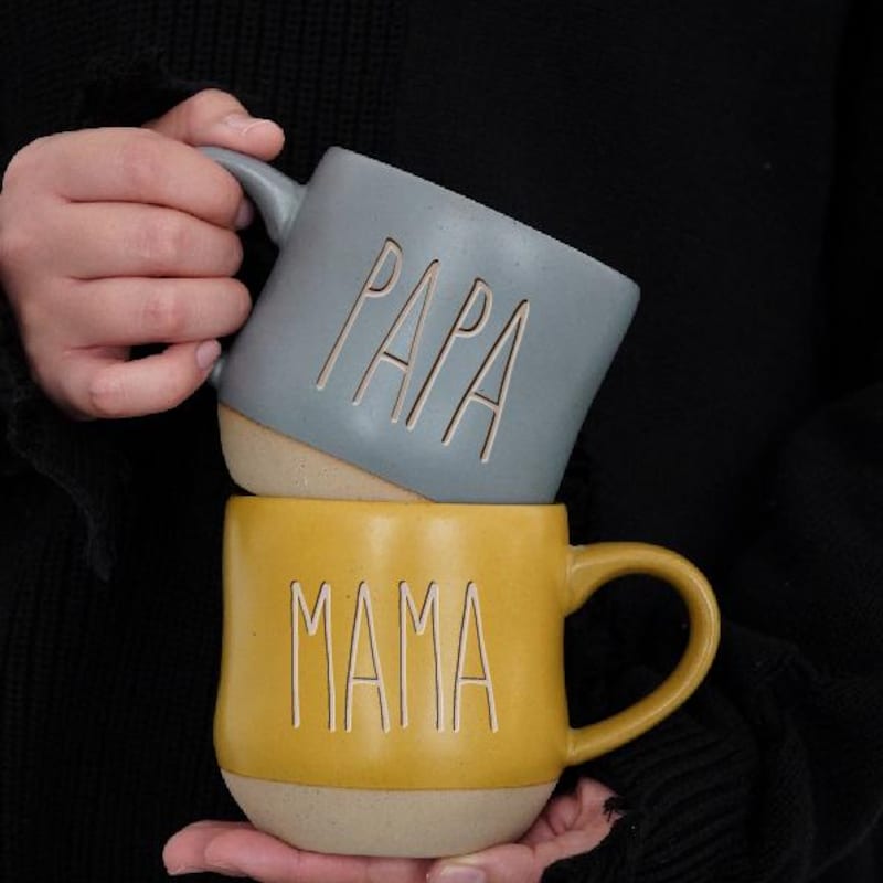 Mama Papa Metal Mugs - Etsy UK