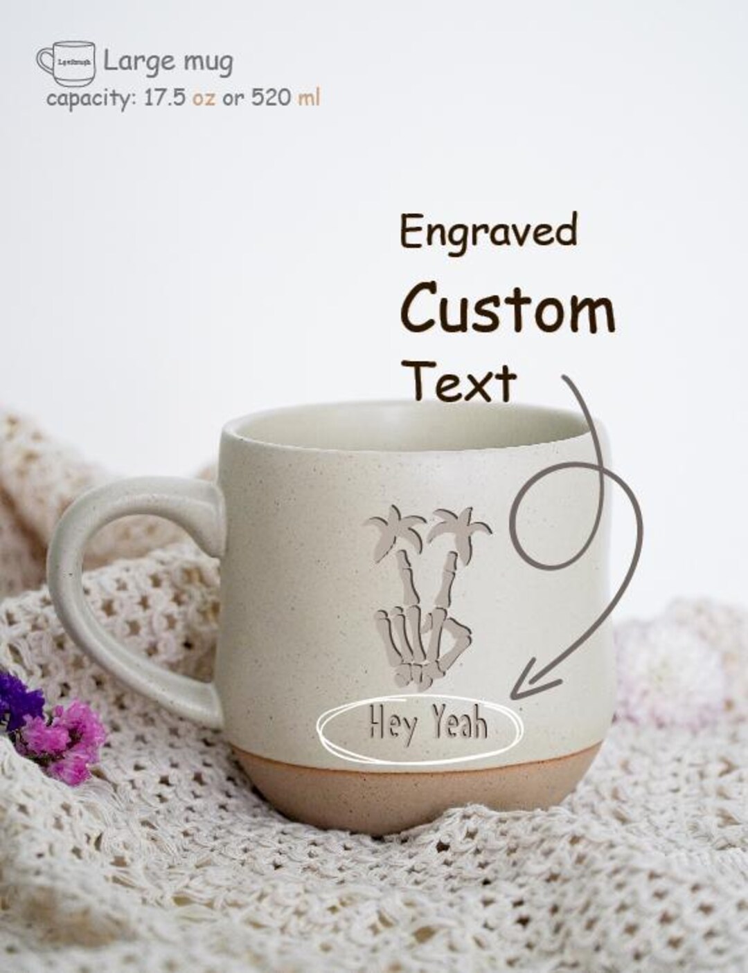 Skull Hey Yeah Skeleton Funny Mug, Custom Spooky Things Gift for Him ...