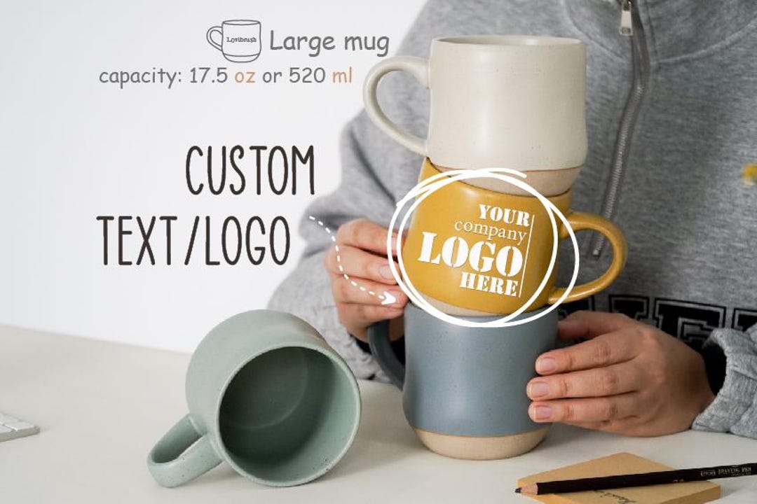Custom Logo Coffee Mug Personalized Gift, Personalized Pottery Mug ...