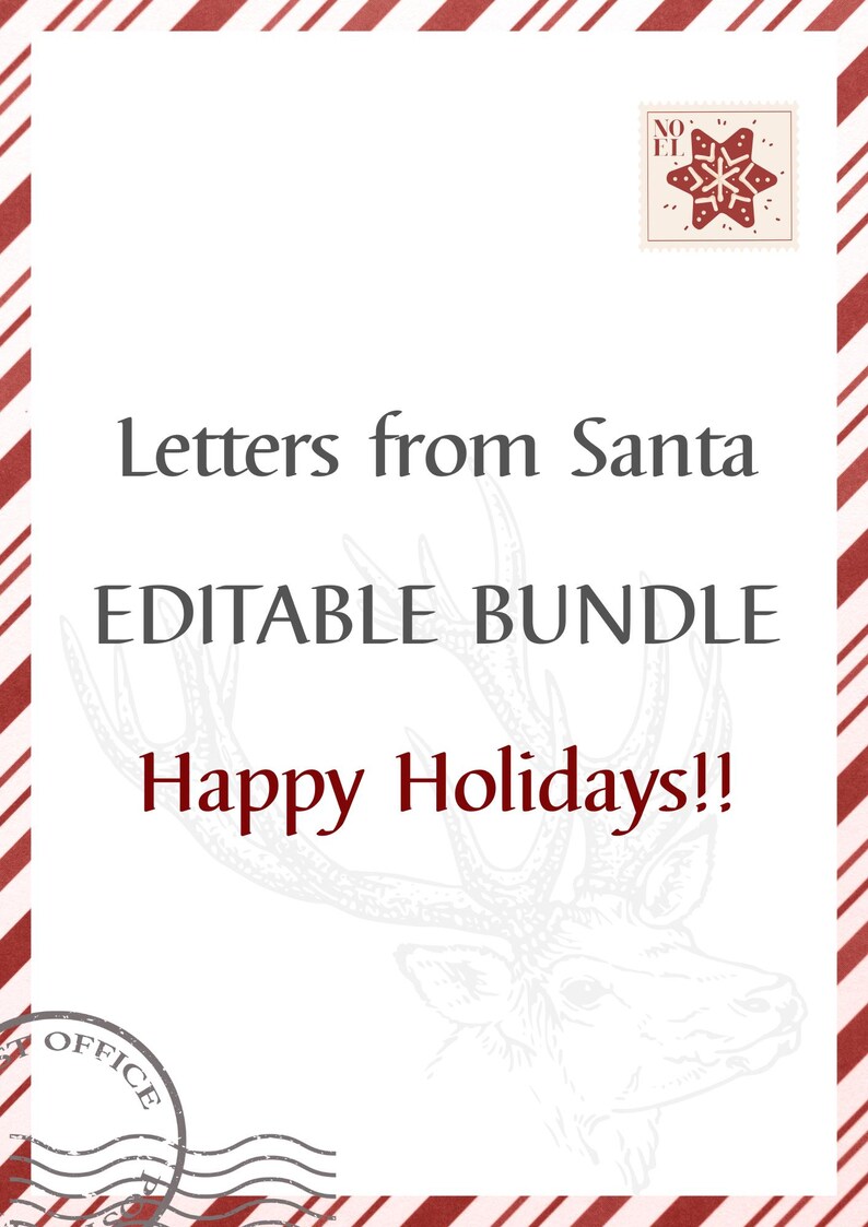 Letter From Santa L Santa Letter L Editable Letters From Santa - Etsy
