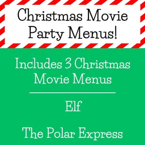 Set of 3 Christmas Movie Menus How the Grinch Stole Christmas, the ...