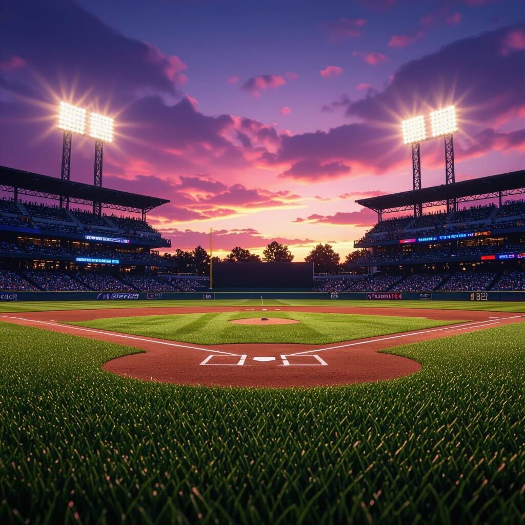 Sunset Baseball Field Print: Nostalgic Stadium Art (digital Download ...
