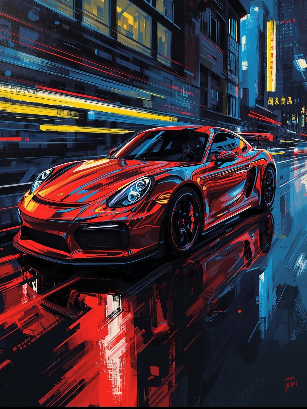 Abstract Sports Car Poster Set: Dorm Room Garage Art (digital Download ...
