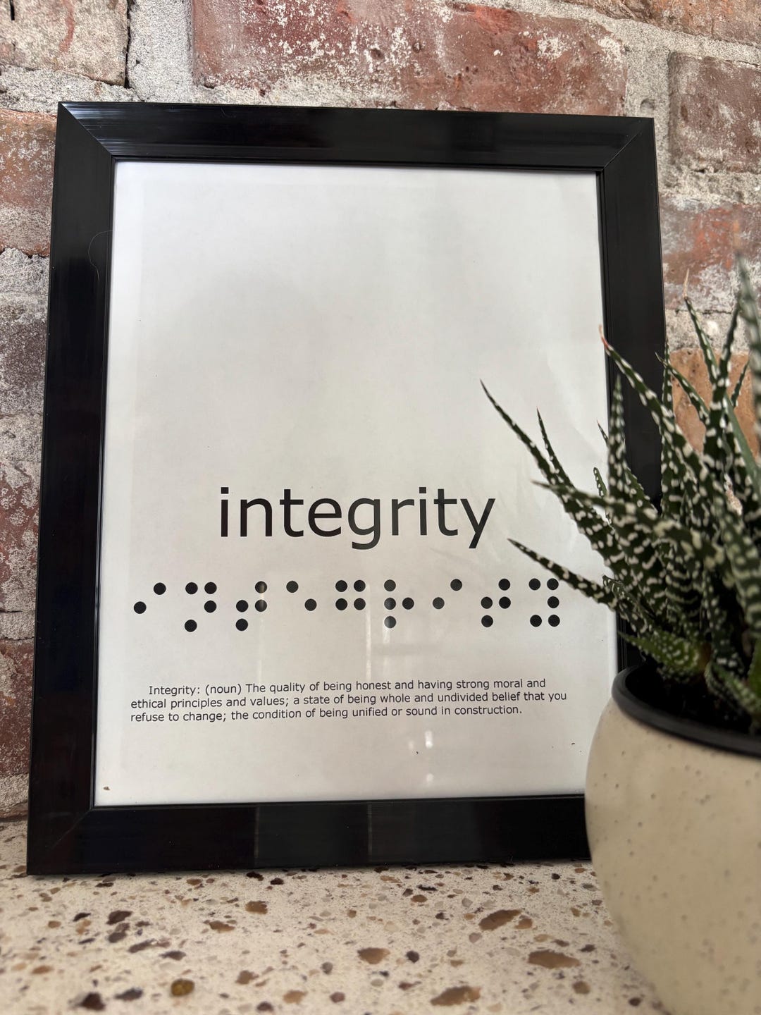 Integrity - Minimalistic Braille Typography Word Definition Poster - Etsy