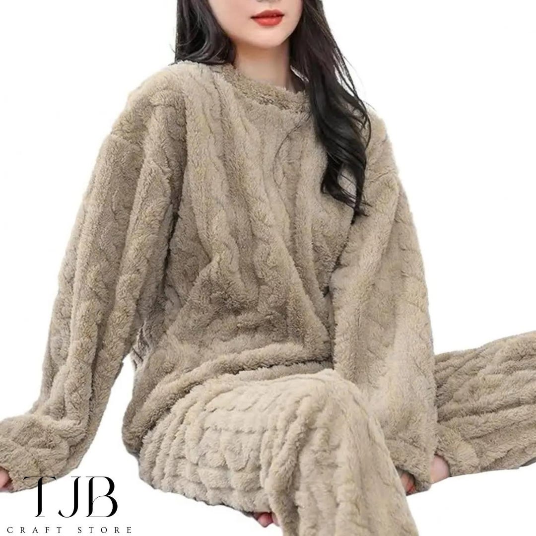Soft Cozy Pyjamas Cozy Winter Pyjamas Sets Women Winter Sleepwear Warm ...
