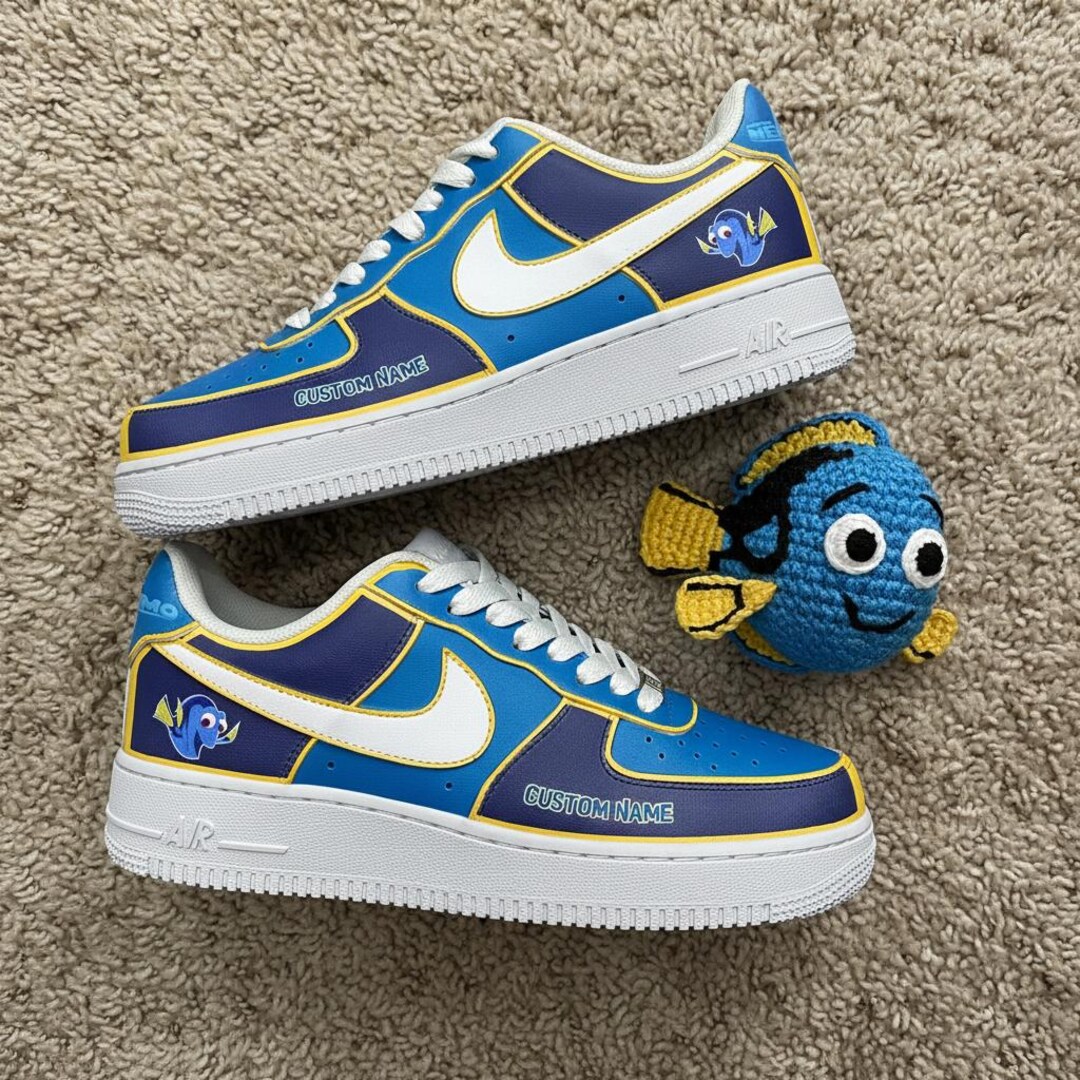 Disney Finding Nemo X Air Force One Shoes, Dory Fish Sneaker, Printed ...