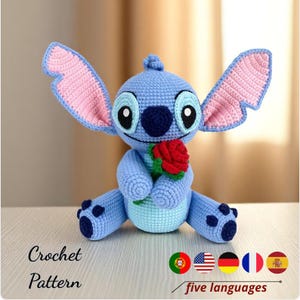 Stitch Crochet Pattern PDF, Alien Amigurumi Plush, Soft Stuffed Toy ...