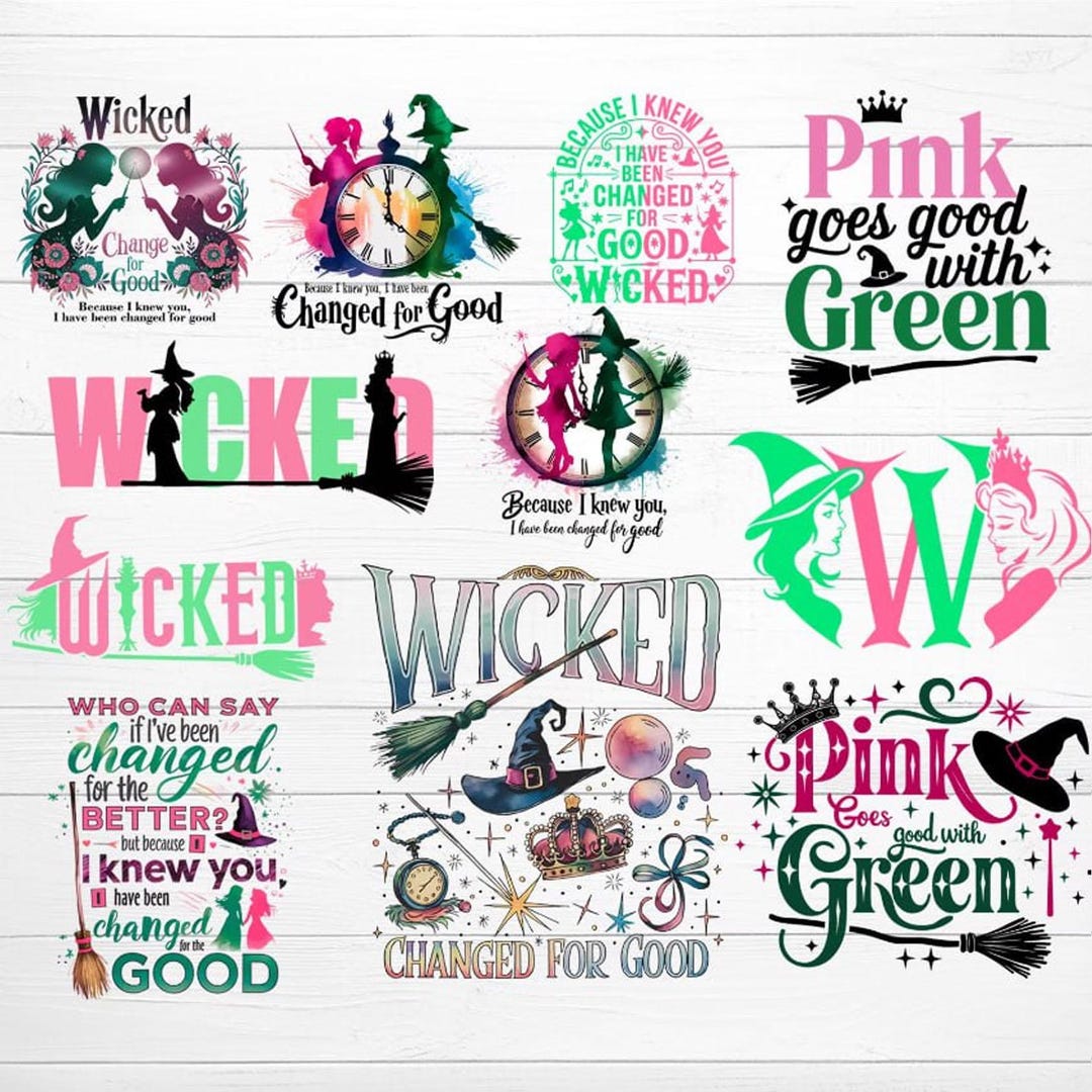 Bundle Wicked Movie SVG PNG, Wicked PNG, Wicked Vinyl, Wicked Cricut ...