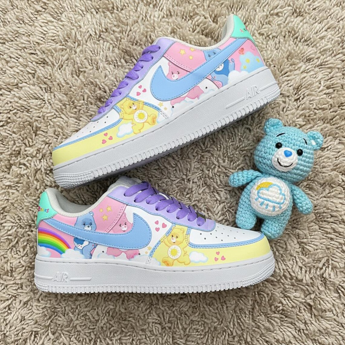 Custom Bear Cartoon Character Sneakers, Bear Adult/kids Shoes - Etsy
