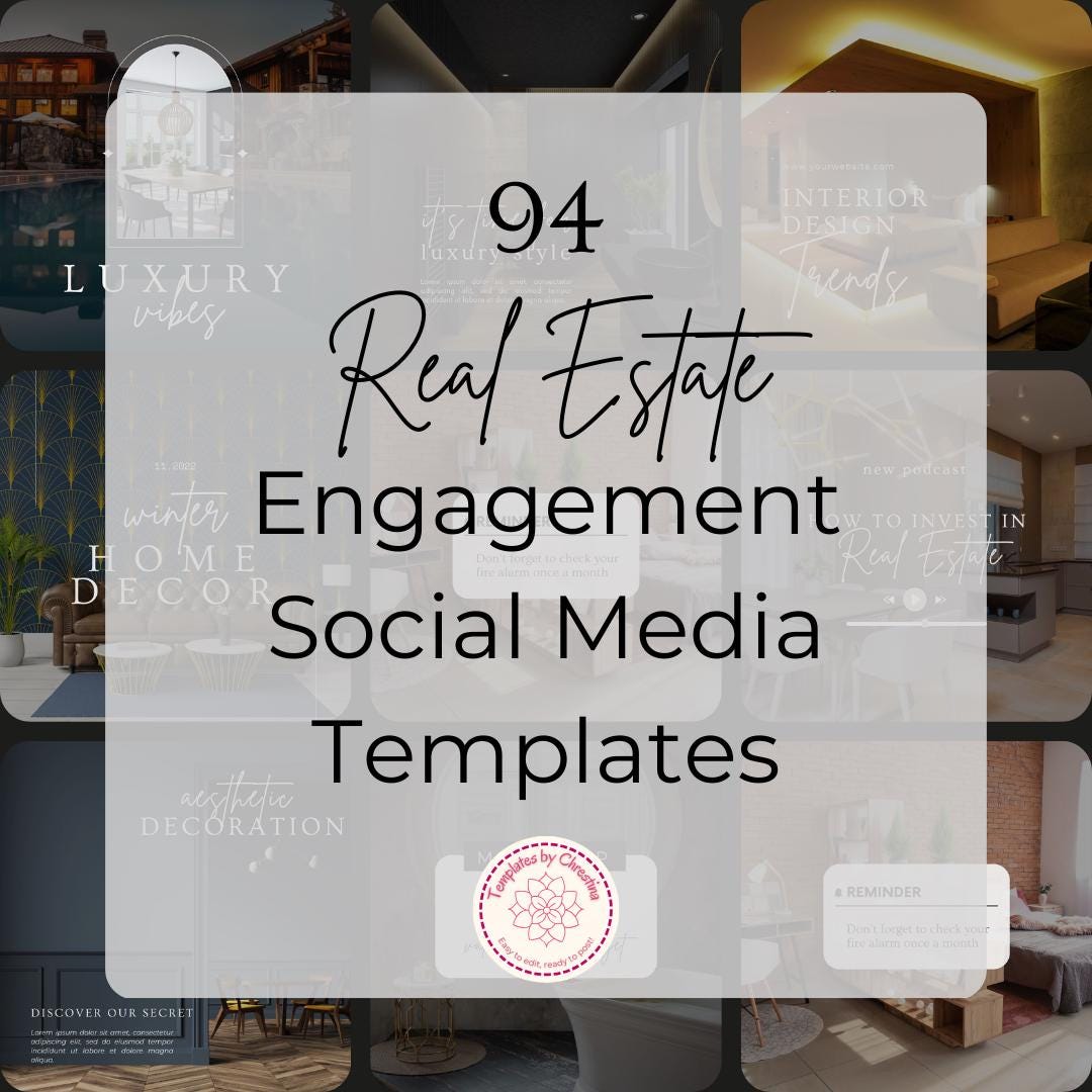 94 Real Estate Instagram Post Templates: Engagement Social Media (canva ...