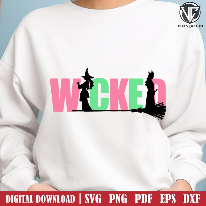 Wicked Svg, Wicked Cricut Cut Files, Wicked Movie SVG , Witch Pink and ...