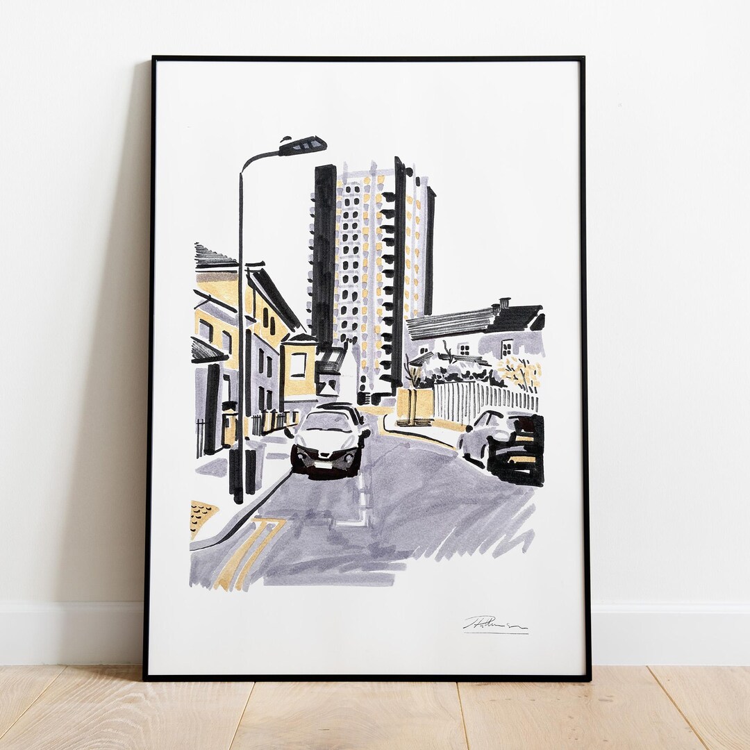 Tower Block Sketchbook Print Inspired by the Charming Architecture of ...