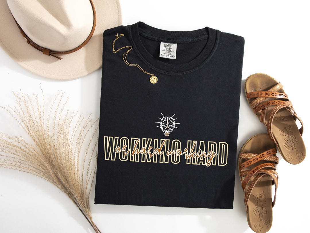 T-shirt Working Hard or Hard Working, T-shirt Workaholic, Funny ...