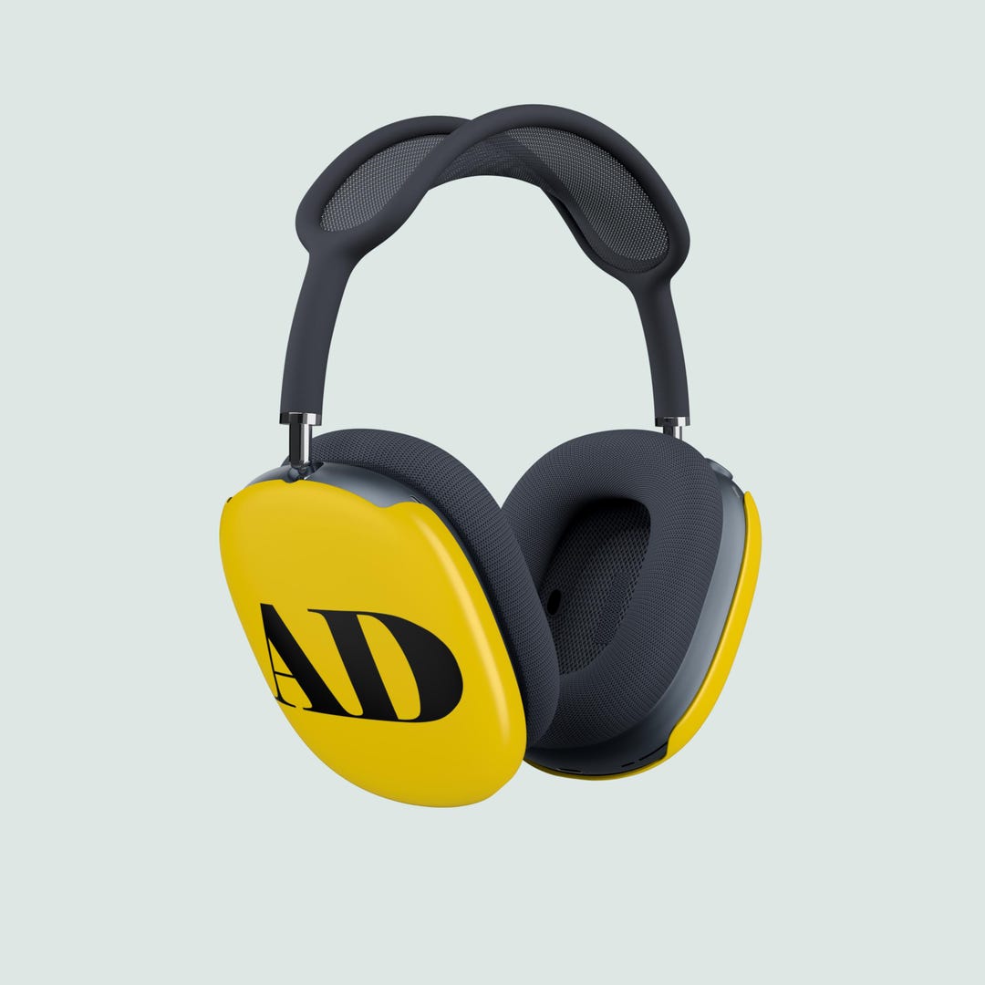 Personalized Yellow Airpods Max Case Custom Retro Minimalist Case ...