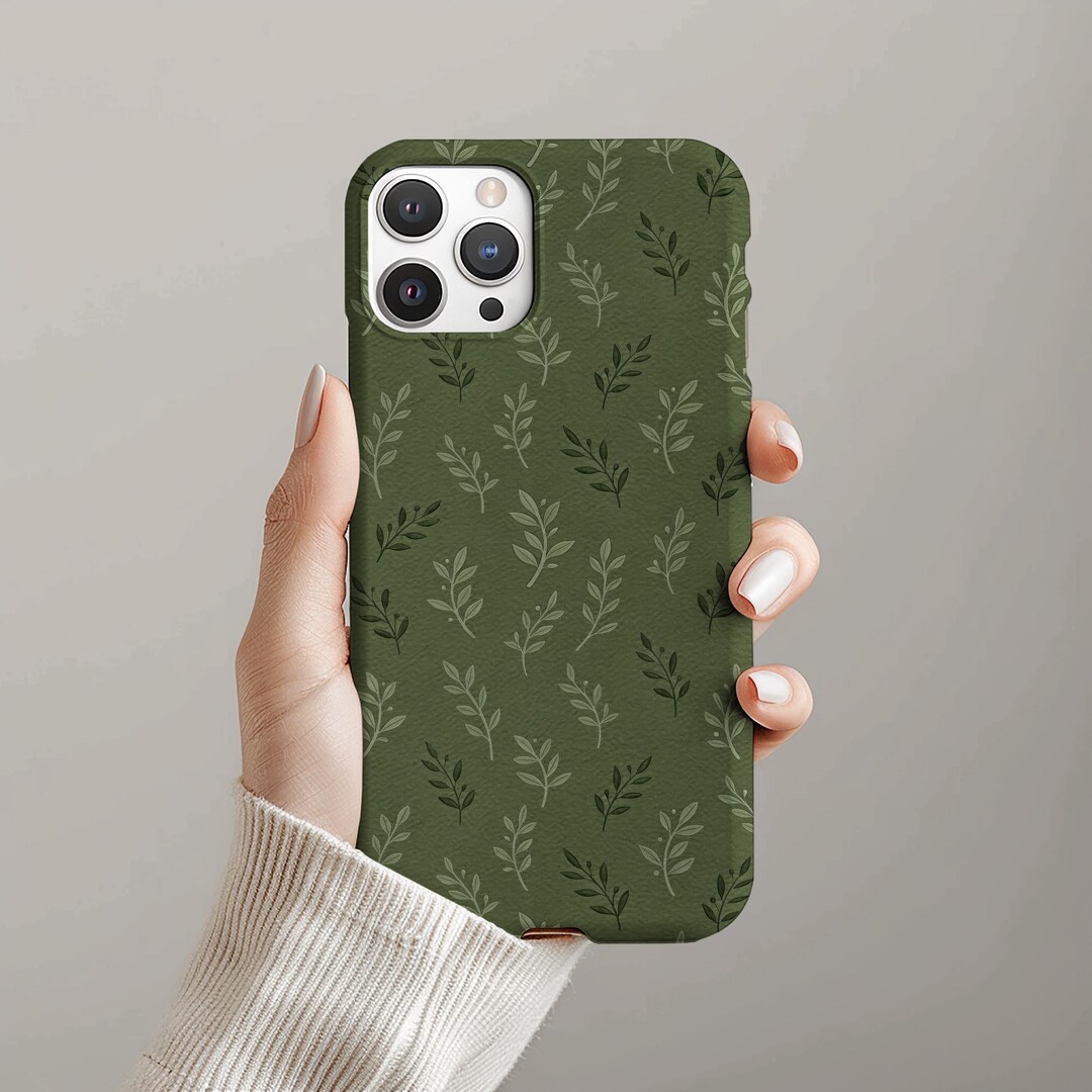 Olive Leaf Phone Case, Botanical Cover for iPhone 16 15 14 13 Pro Max ...
