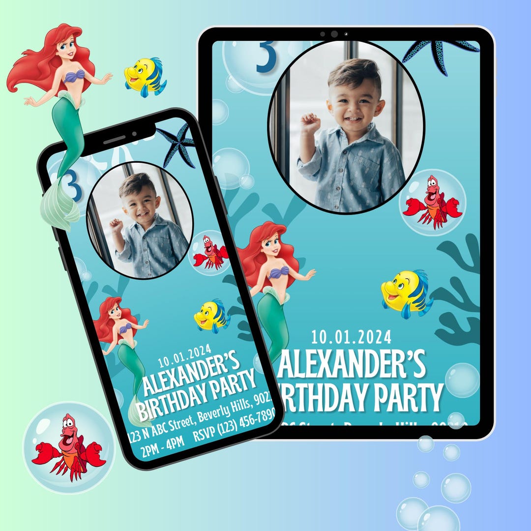 Little Mermaid Birthday Invitation the Little Mermaid Invitation Ariel ...