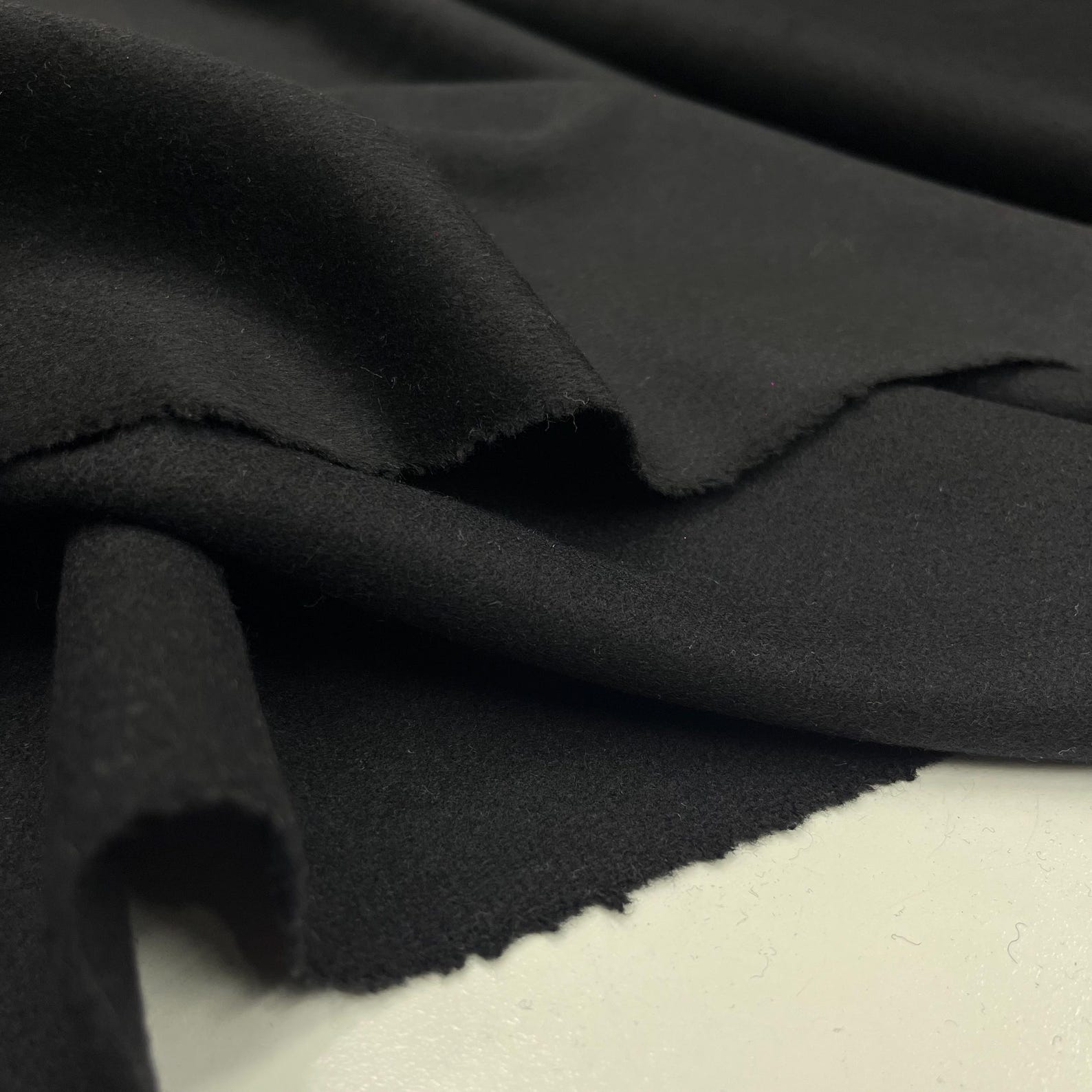 Italian Wool Cashmere Fabric in Black – Luxury Material | 150 Cm Width ...