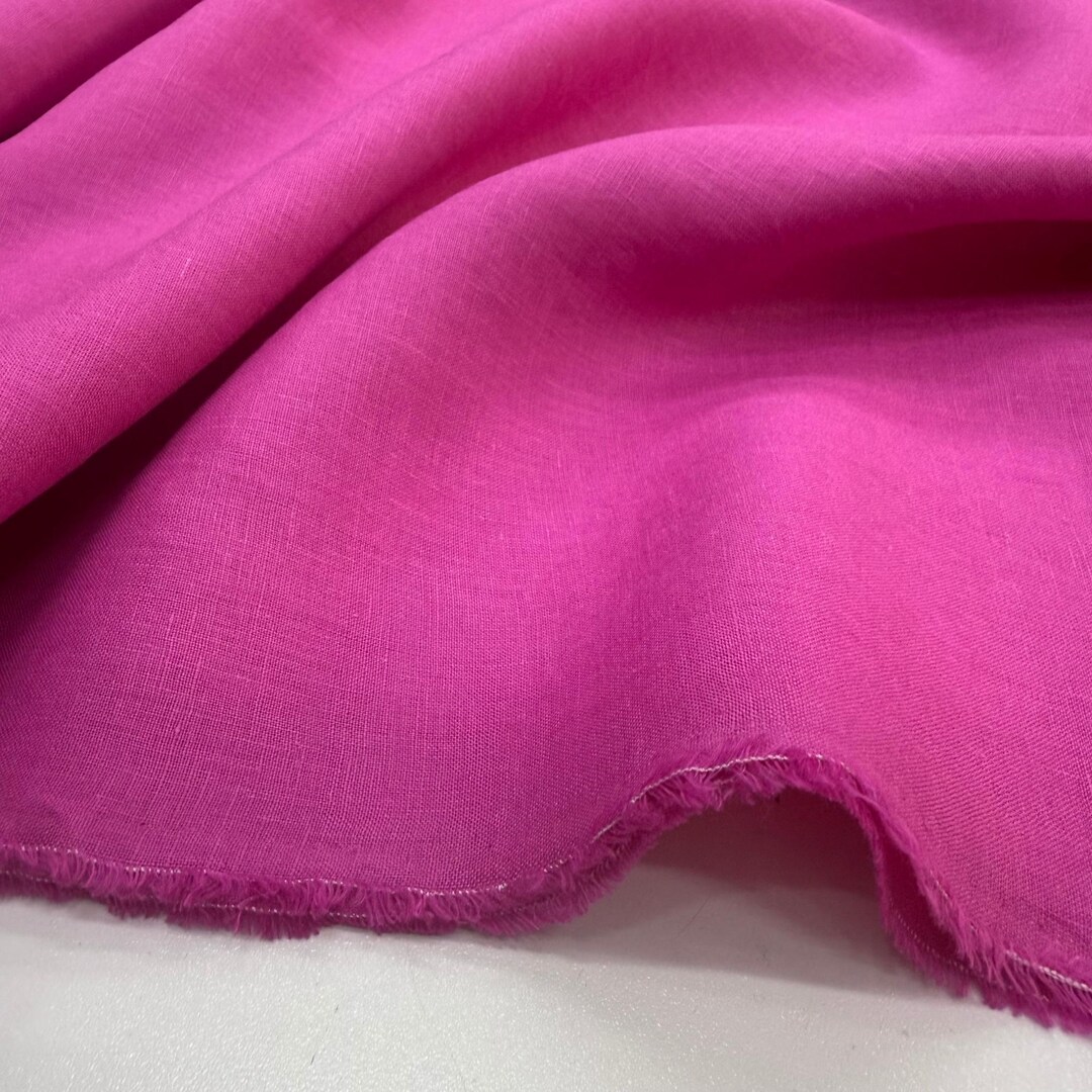 Fuchsia 100% Linen Fabric – Soft Natural Flax Material | 150 Cm Width ...