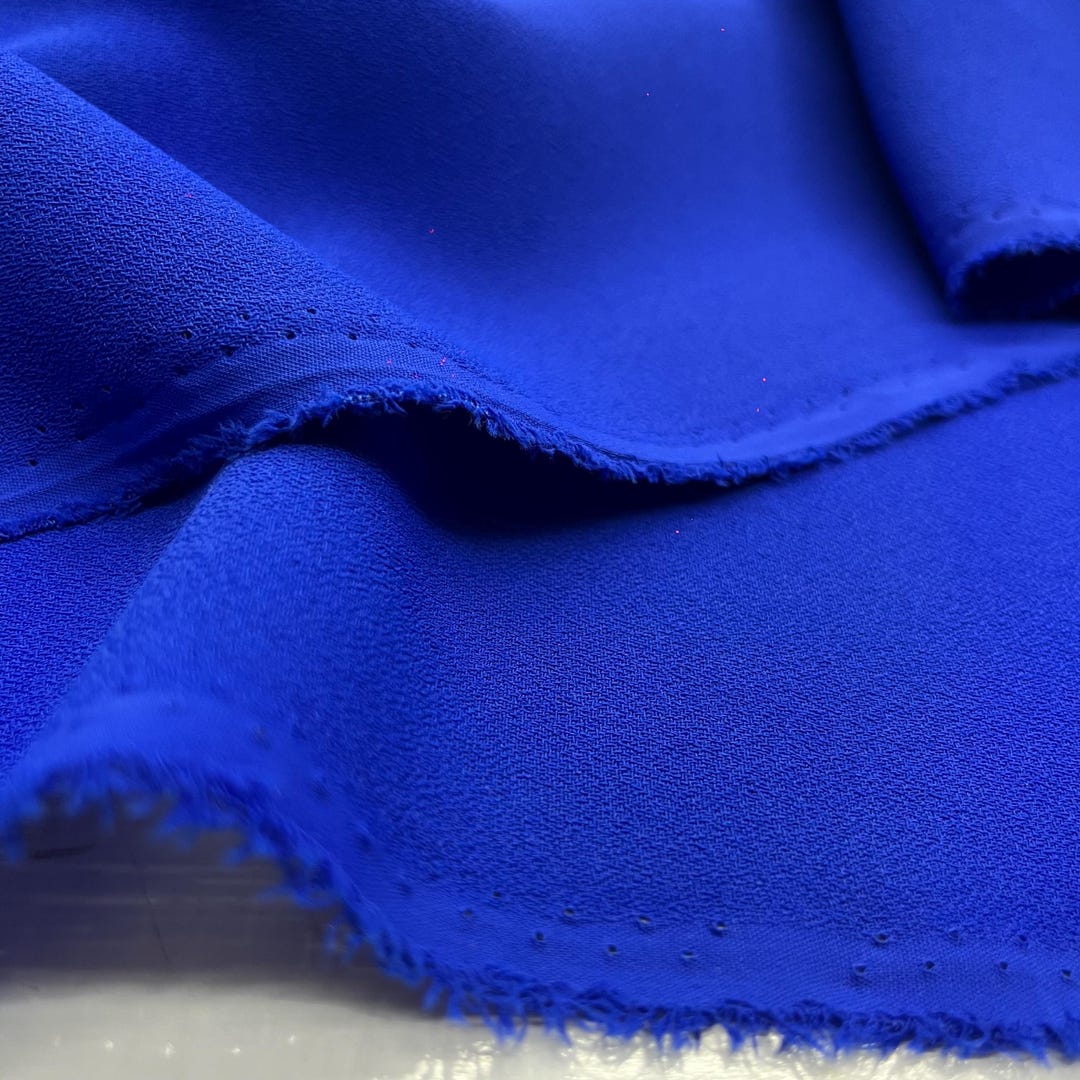 Royal Blue Oscar Georgette Crepe Fabric – Elegant Material for Dresses ...