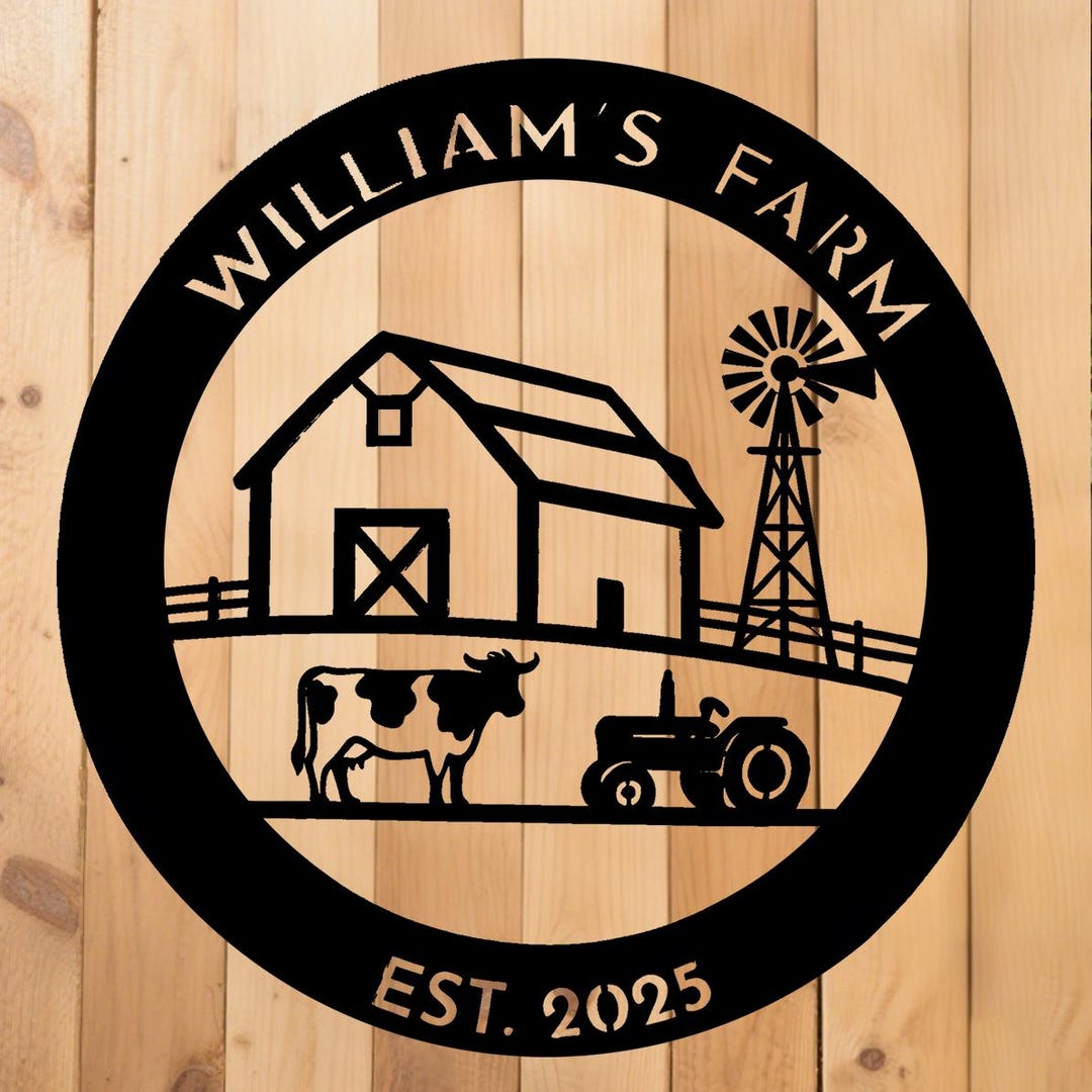 Custom Farmer Name Sign: Personalized Metal Barn Decor,farm Gate Sign ...