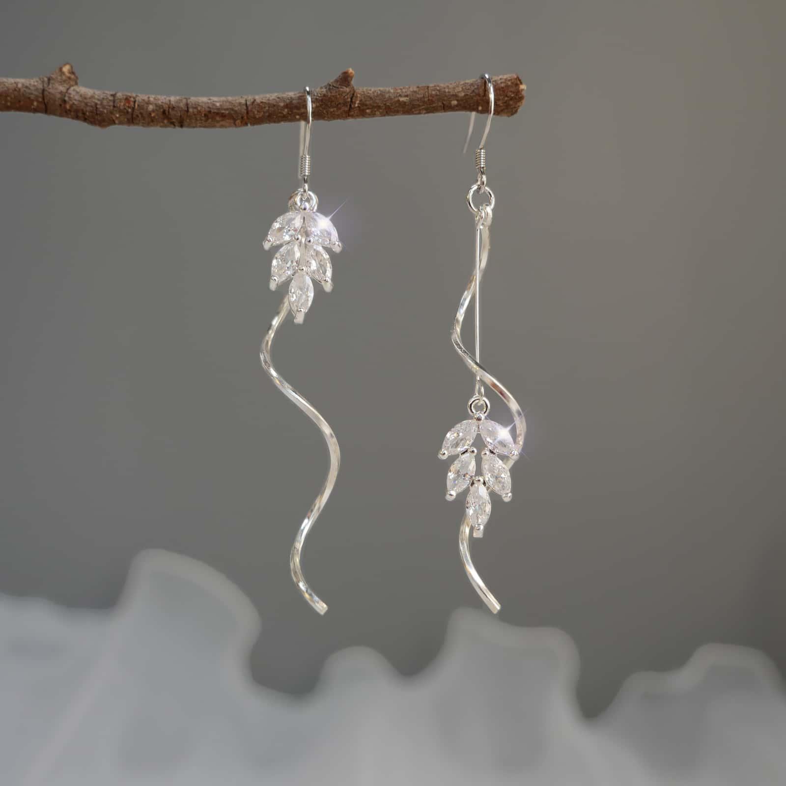 Leaf Dangle Earrings S925 Sterling Silver Leaf Earrings Leaf Necklace ...