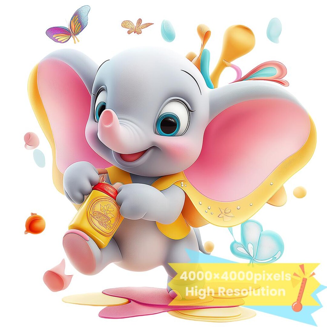 Dumbo Cartoon Image, Playful Design PNG SVG (digital Download) - Etsy ...