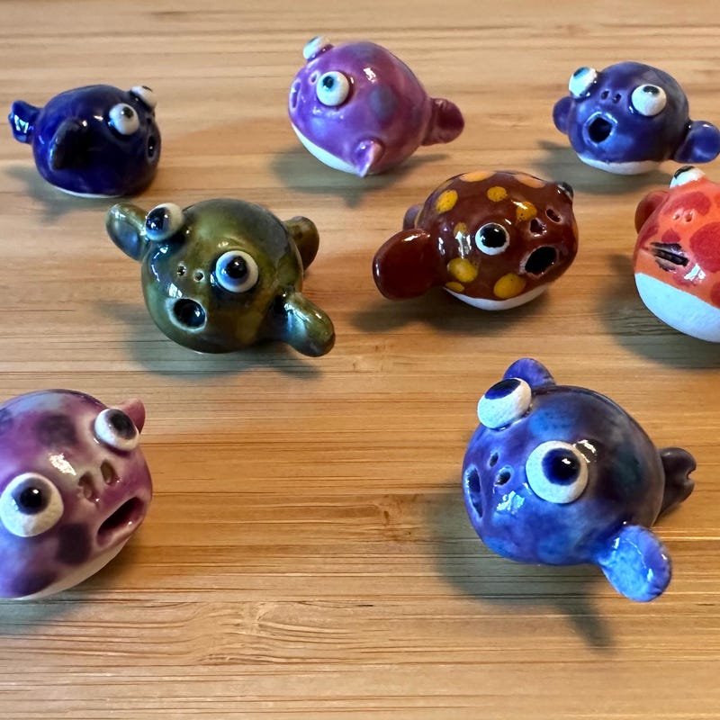 Ceramic Puffer Fish - Etsy